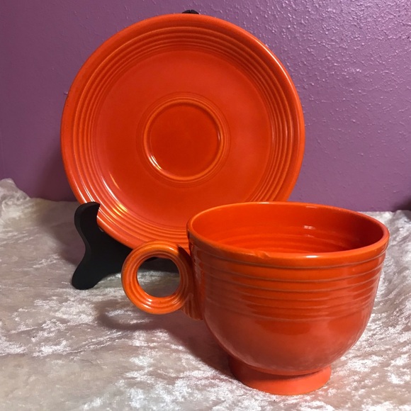 Fiestaware | Dining | Vintage Fiestaware Radioactive Red Cup Saucer Set ...